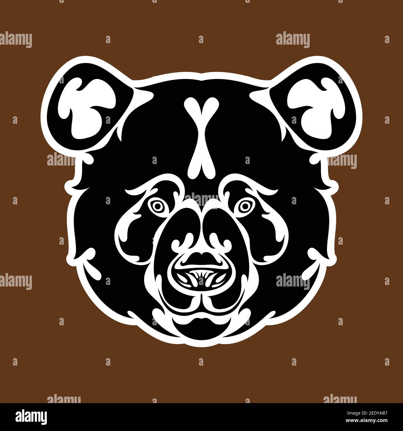 Hand drawn abstract portrait of a panda. Sticker. Vector stylized ...
