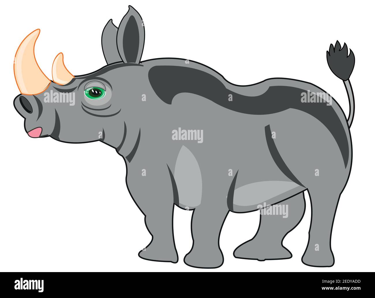 Vector illustration animal rhinoceros on white background is insulated ...
