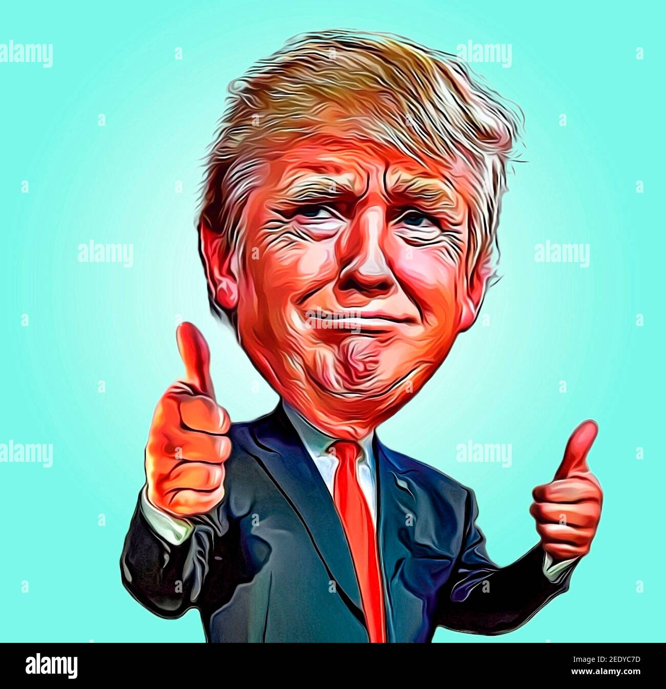 Donald Trump Cartoon Color Stock Photo - Alamy