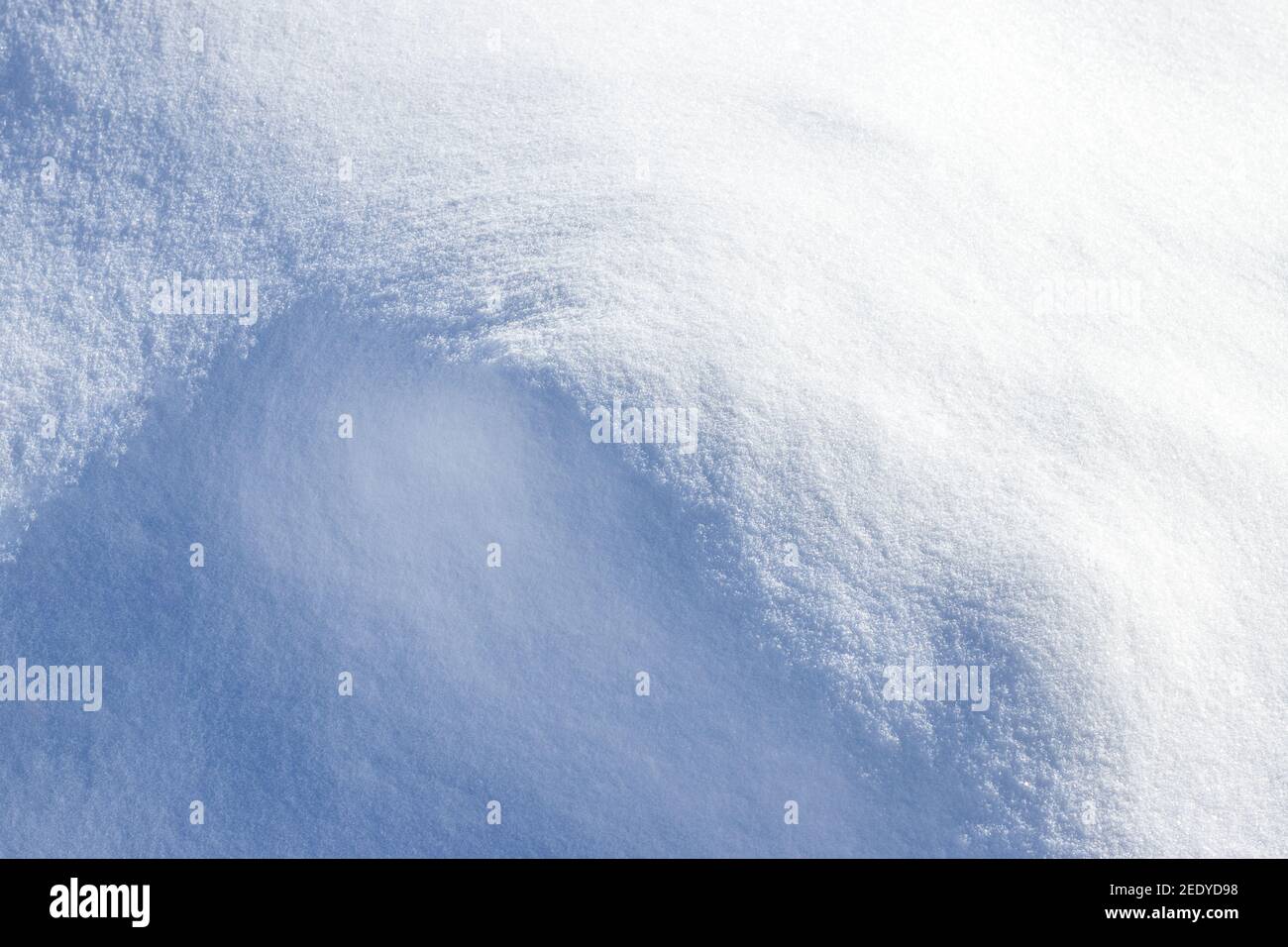 Winter snow cover hill view from above. Fresh snowdrift template. Snowy ...