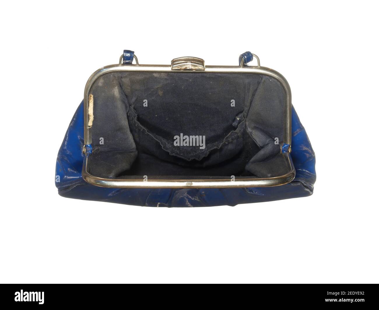 Empty old wallet with metal clasps isolated on white background Stock ...