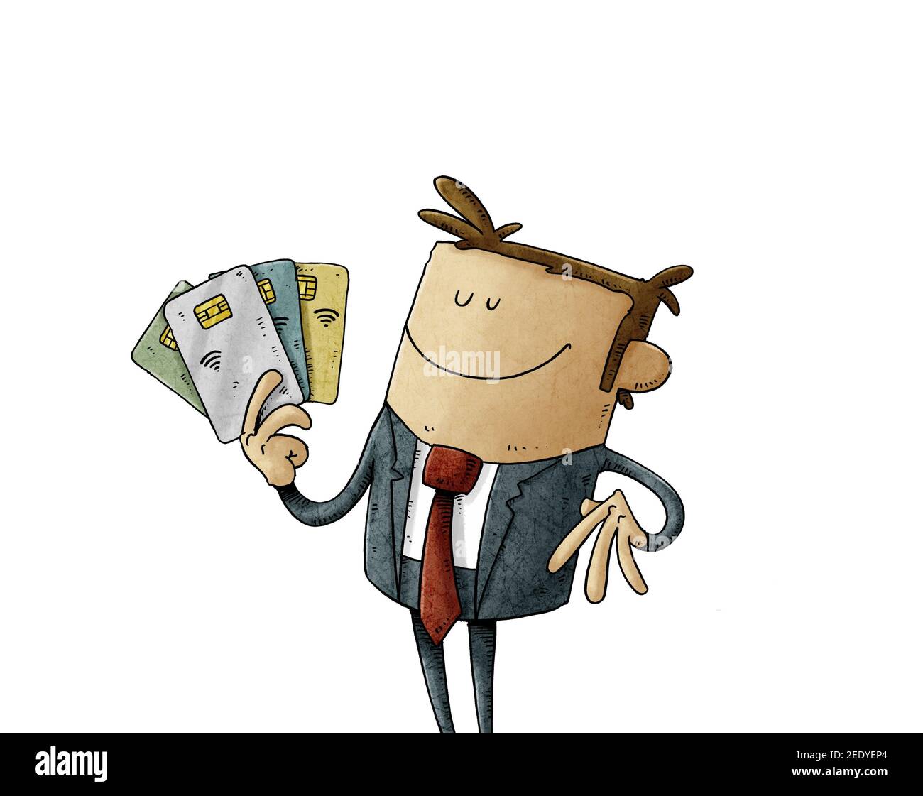Cartoon holding credit card bank Cut Out Stock Images & Pictures - Alamy