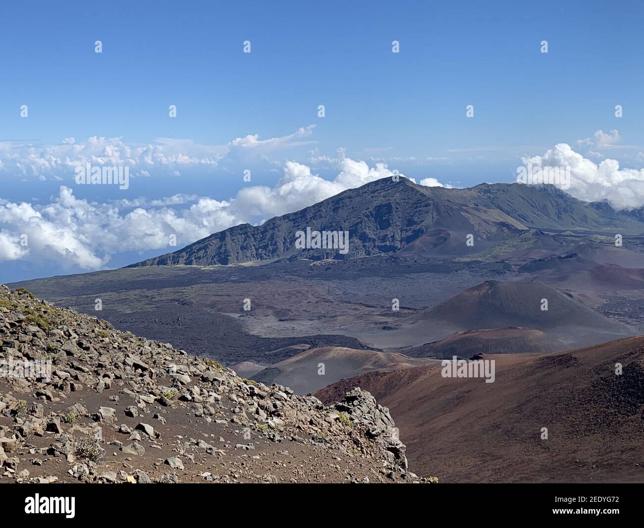 Beautiful view of the landscape at Haleakala, the East Maui Volcano in ...