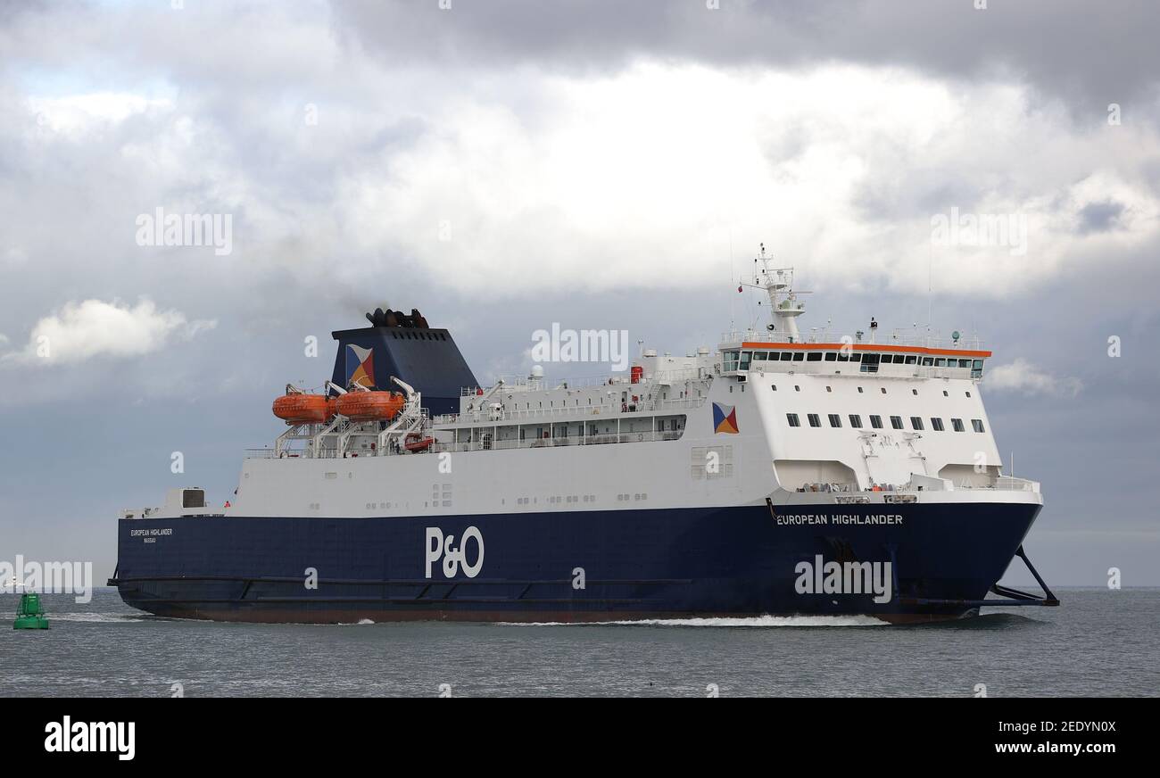 The European Highlander P&O ferry arrives at the Port of Larne. Picture ...