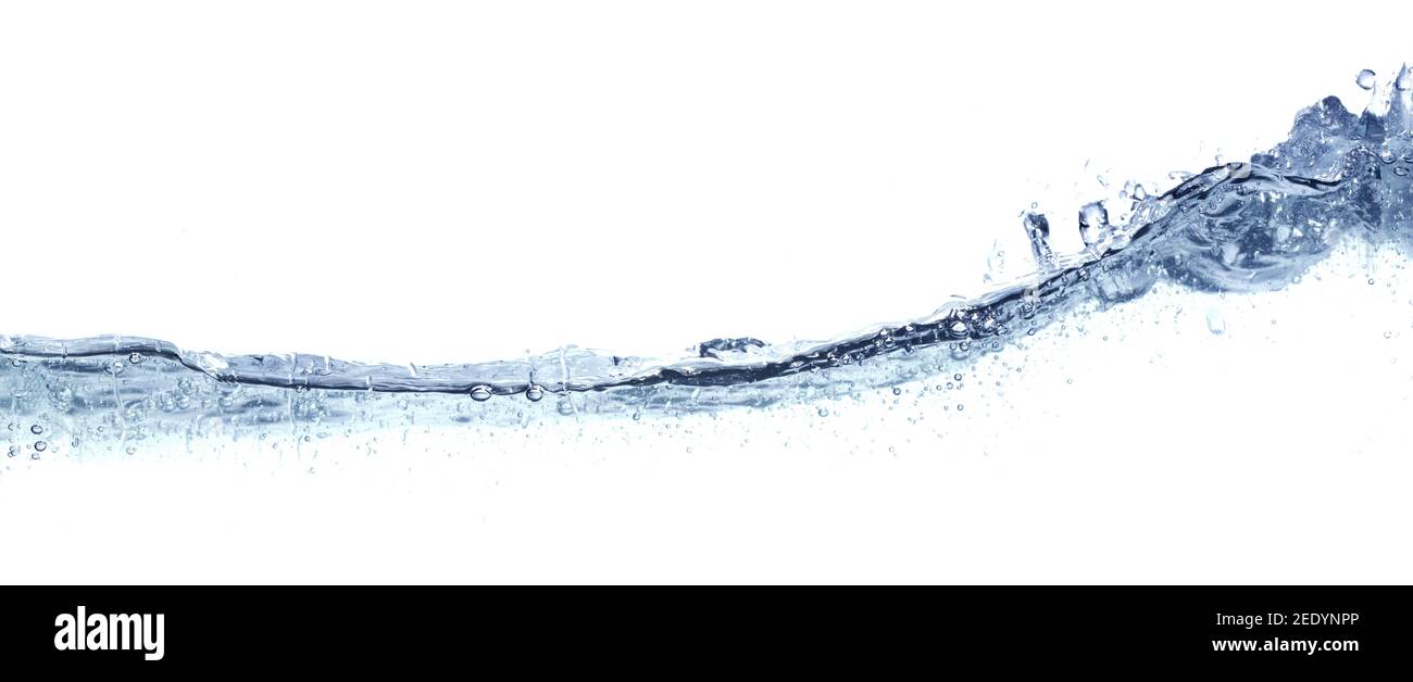 Clear wavy water isolated on white. Ecology and environment. Water in ...