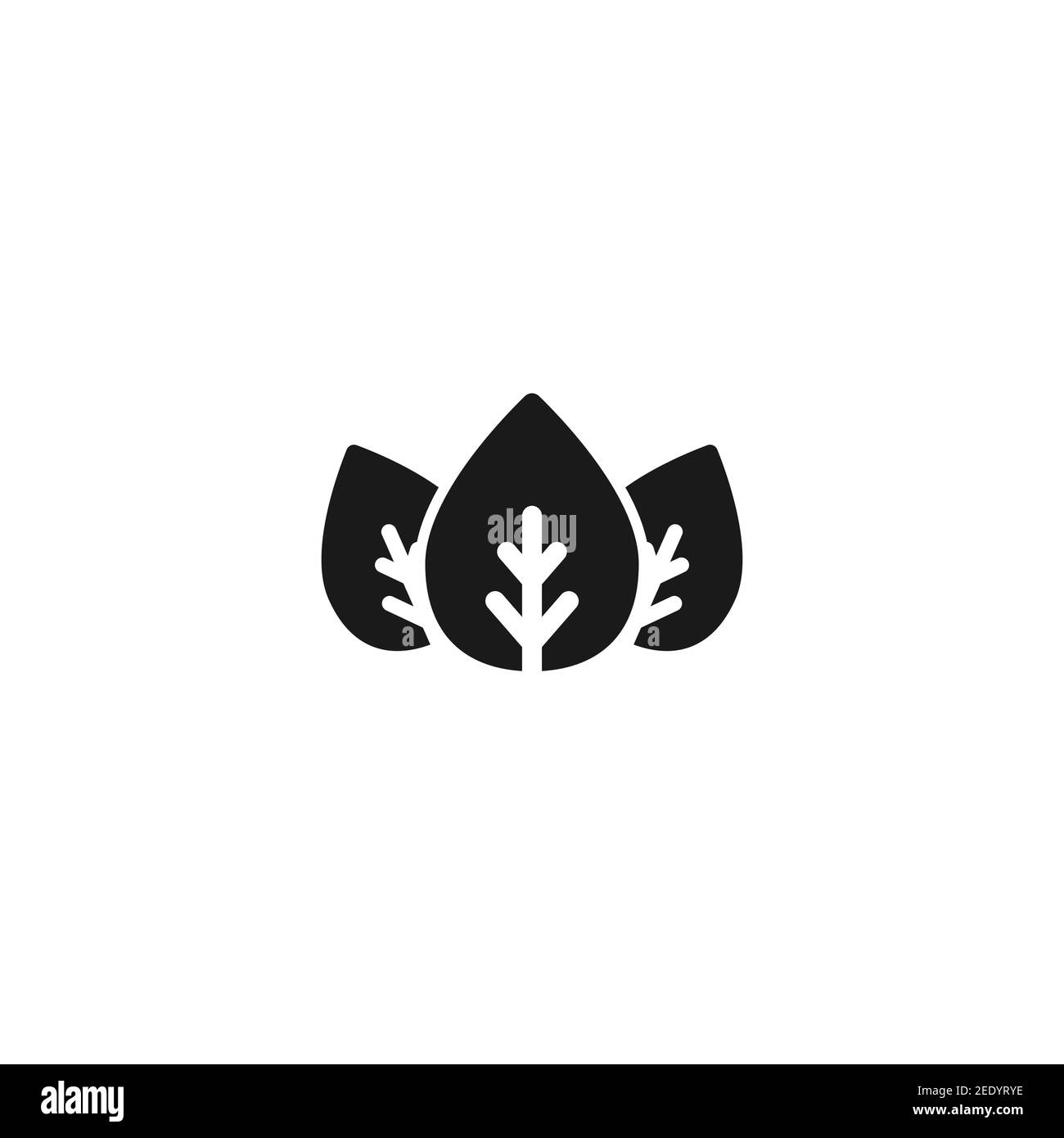 Three black leaves eco logo. Leaf organic icon. Leaf ecology, eco ...