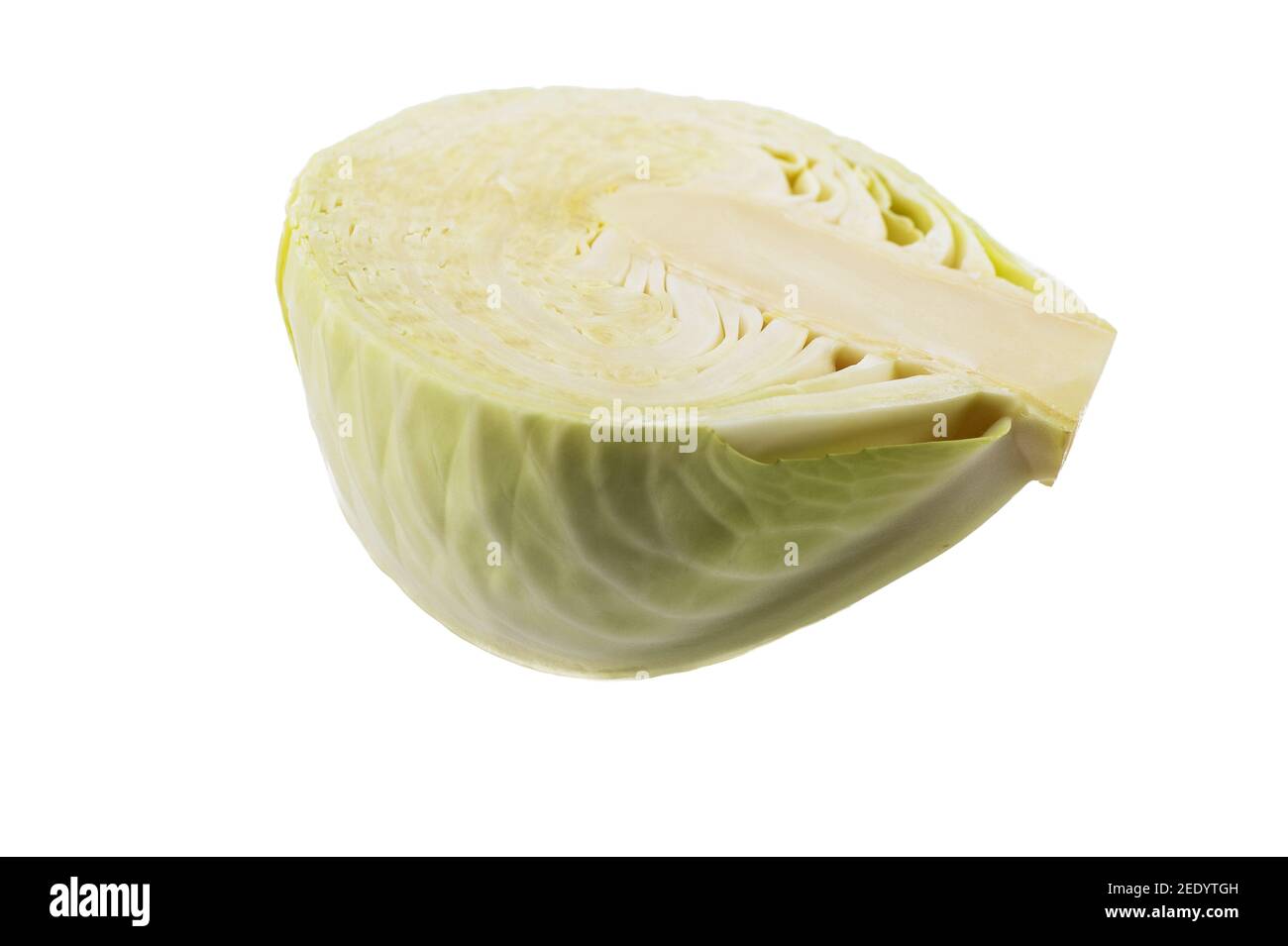 Half a cabbage on white background Stock Photo - Alamy