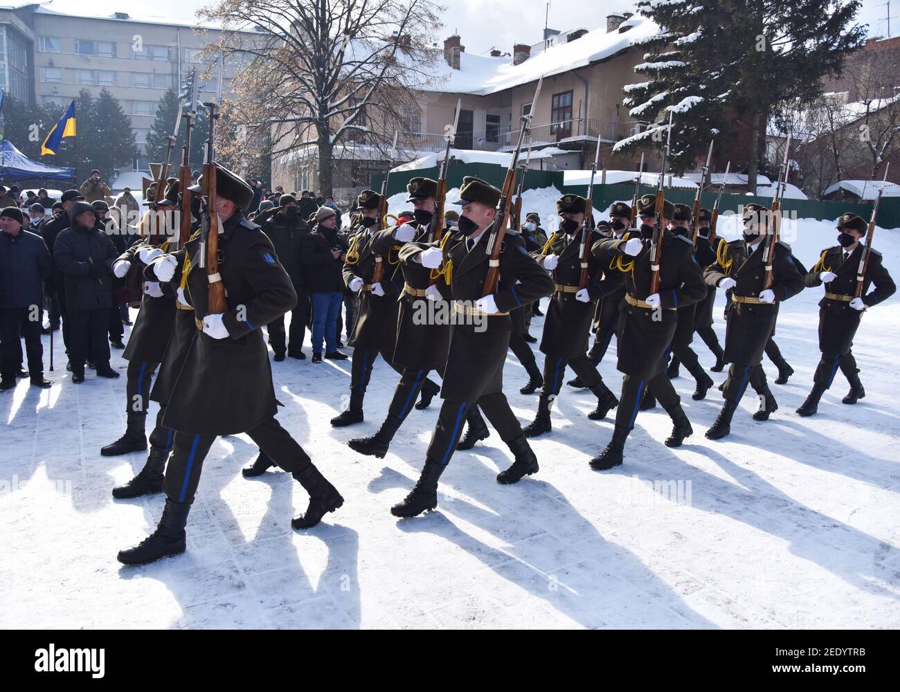Soldiers of Honor march in procession during events marking the 32nd ...