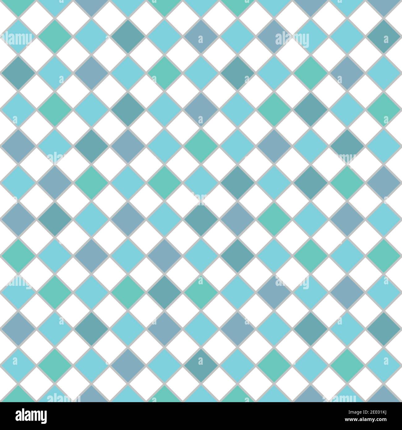 Seamless blue and white chequered background. Diagonal rhombus pattern ...