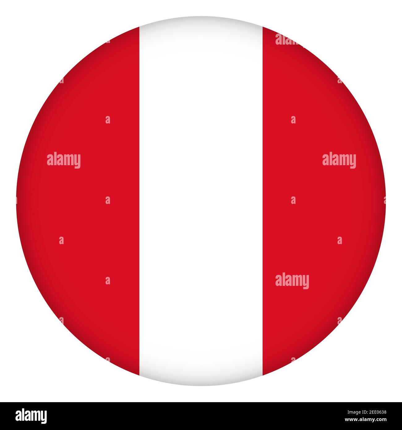 Flag of Peru round icon, badge or button. Peruvian national symbol. Template design, vector ...