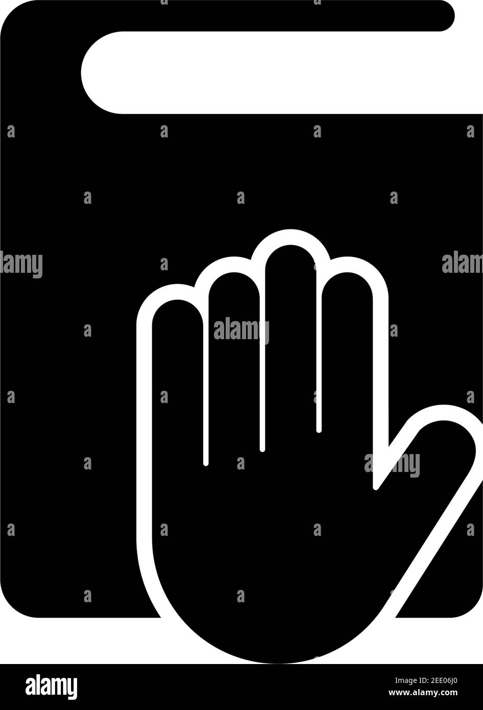 Taking Oath, Hand on Constitution or Bible. Flat Vector Icon ...