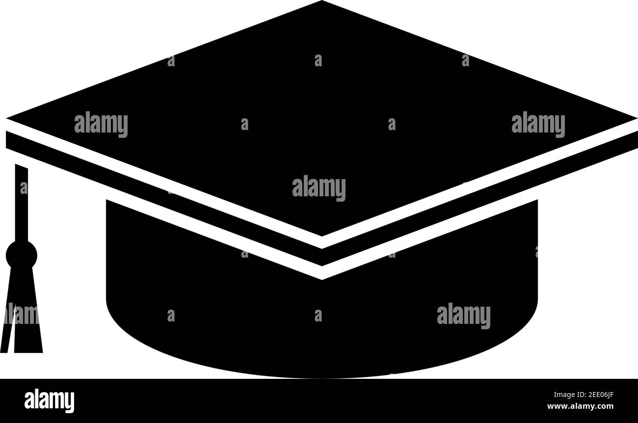 Graduation Cap, Student Toga Hat. Flat Vector Icon illustration. Simple ...