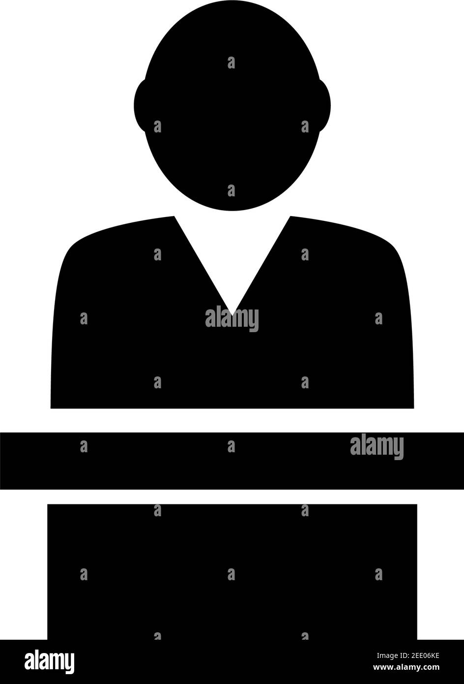 Speaker on Tribune, Political Spokesman. Flat Vector Icon illustration ...