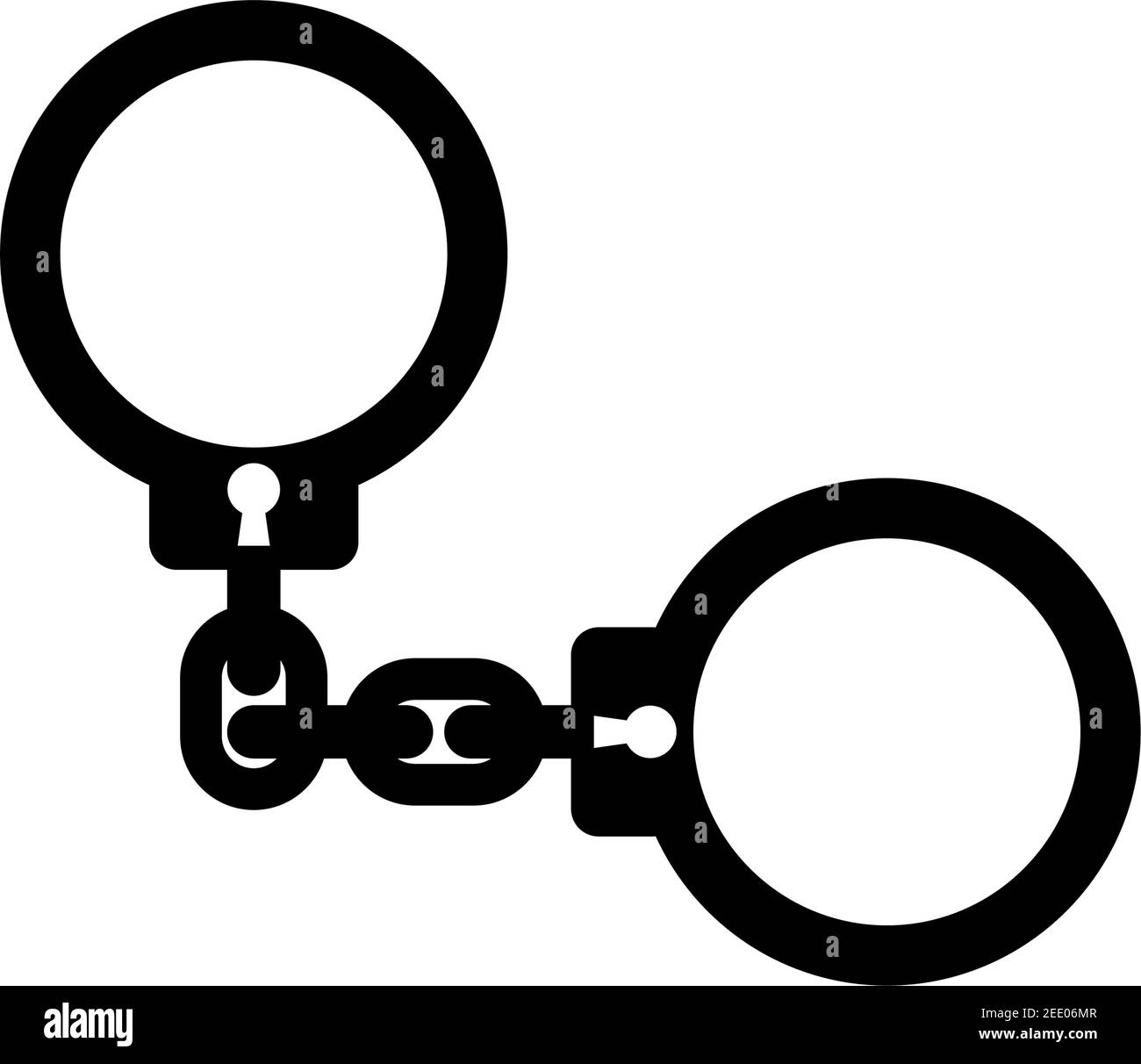 Handcuff, Police Equipment. Flat Vector Icon illustration. Simple black ...