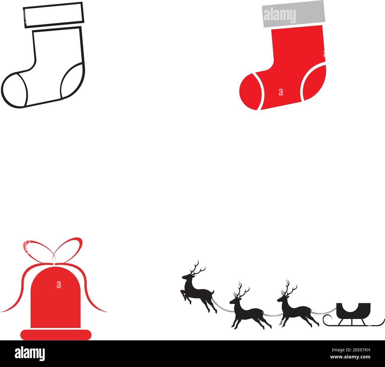 Christmas vector icons illustrations design template - Vector Stock ...