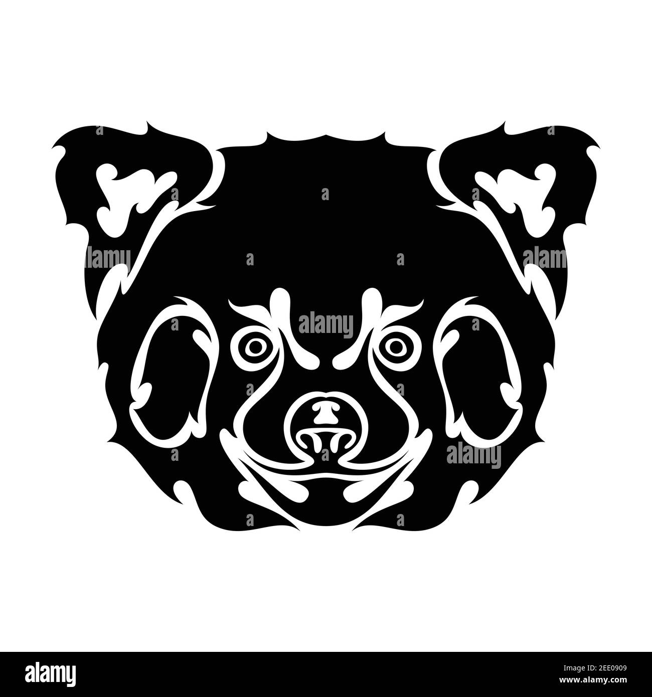 Hand drawn abstract portrait of a red panda. Vector stylized ...