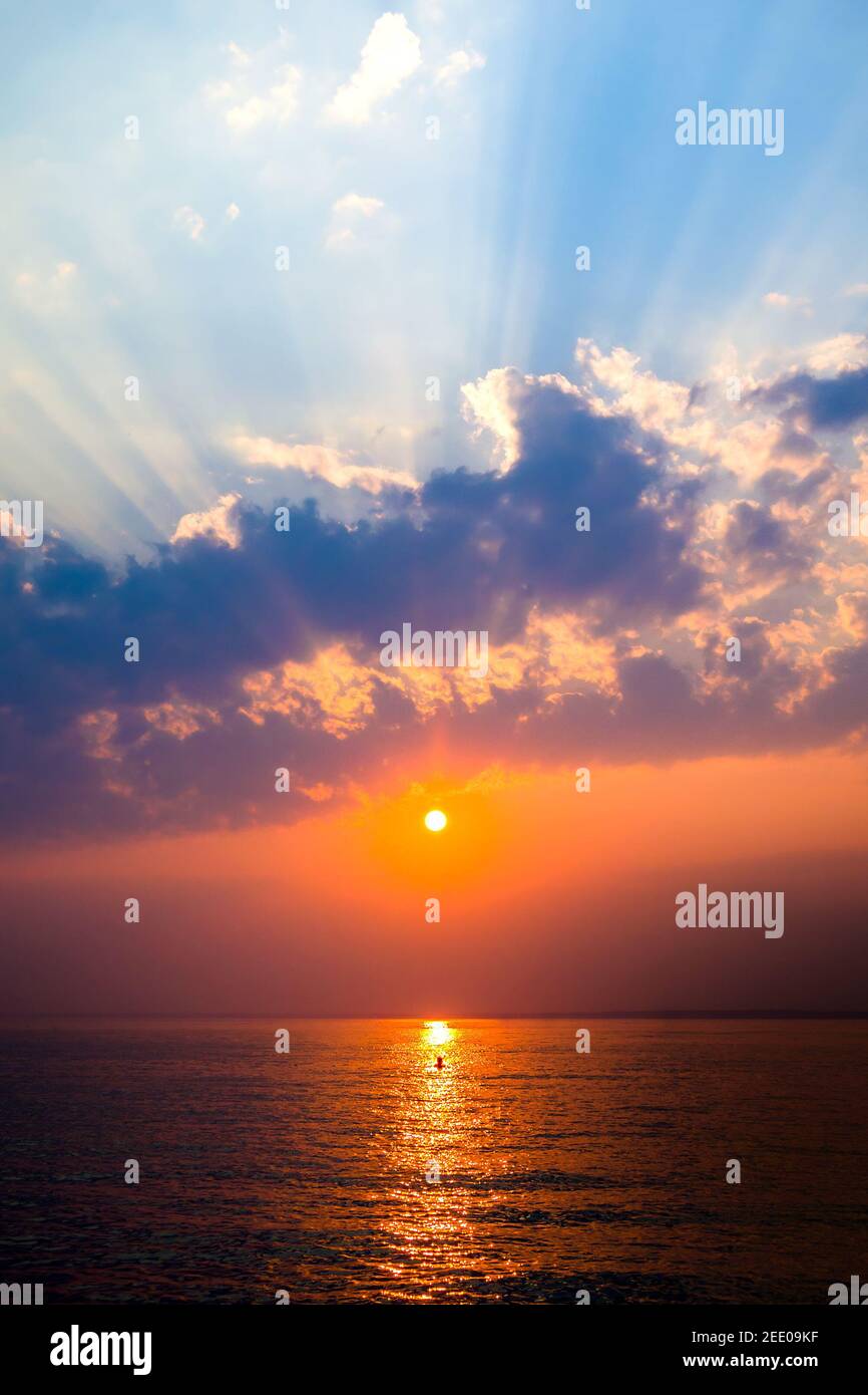 Beautiful Summer Landscape of the Sea and Sunset Stock Photo - Alamy