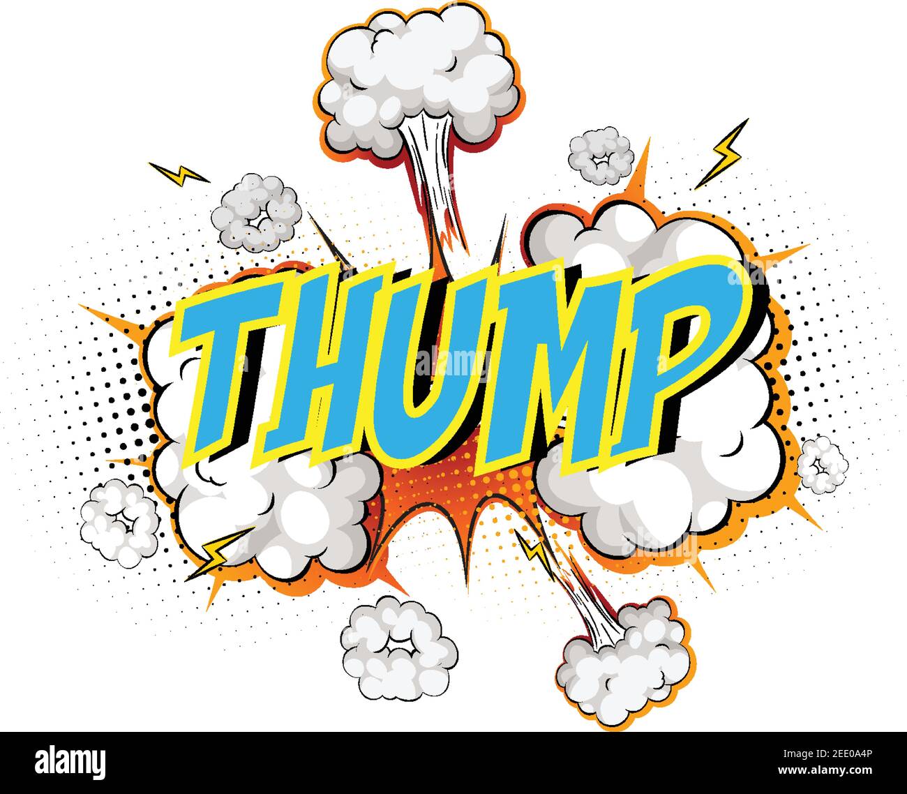 Word Thump on comic cloud explosion background illustration Stock ...