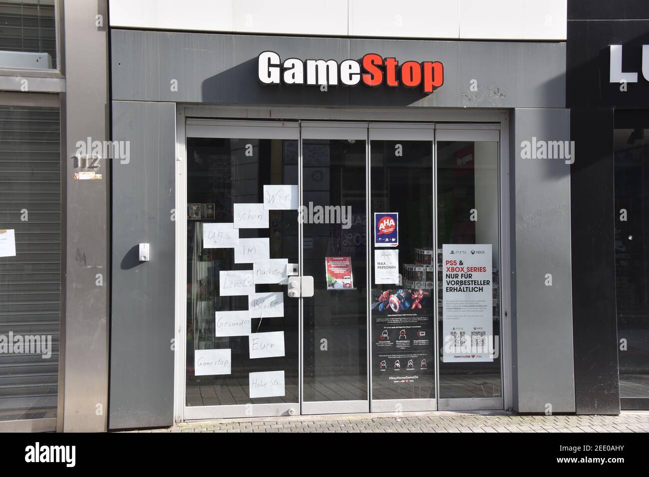 Cologne, Germany. 14th Feb, 2021. The logo of GameStop, a U.S. retail ...