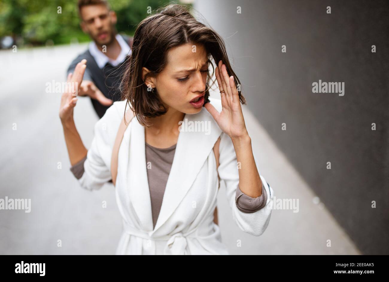 Frustrated couple arguing and having marriage problems Stock Photo - Alamy