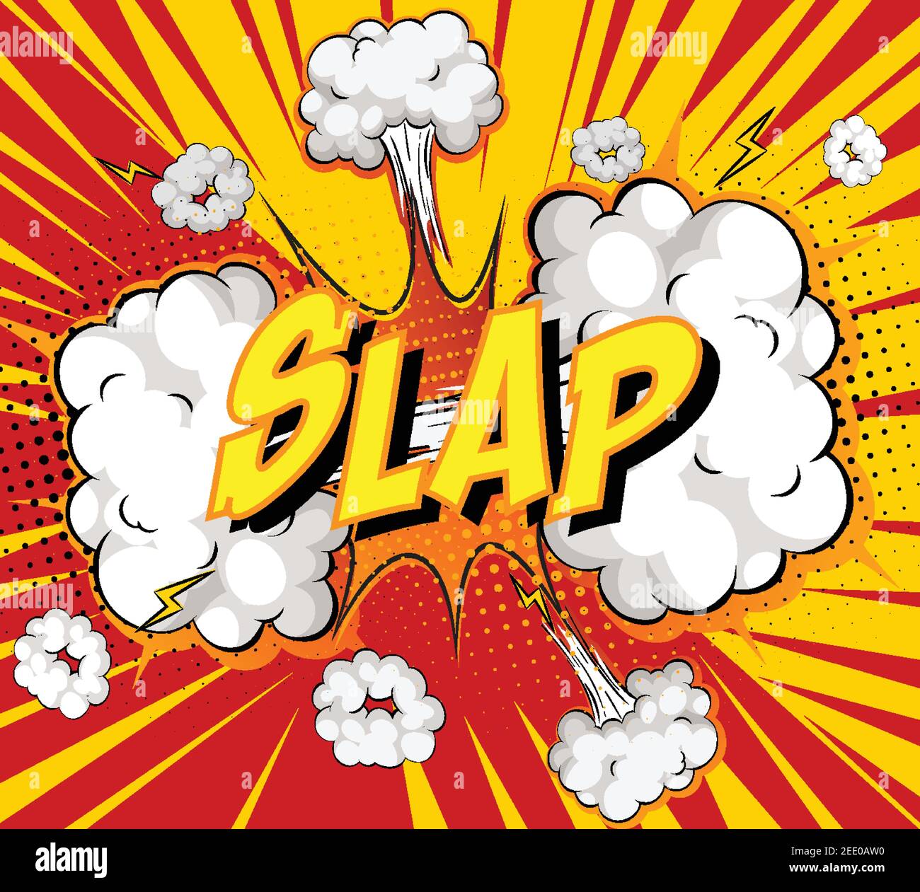 Word slap on comic cloud explosion background illustration Stock Vector ...