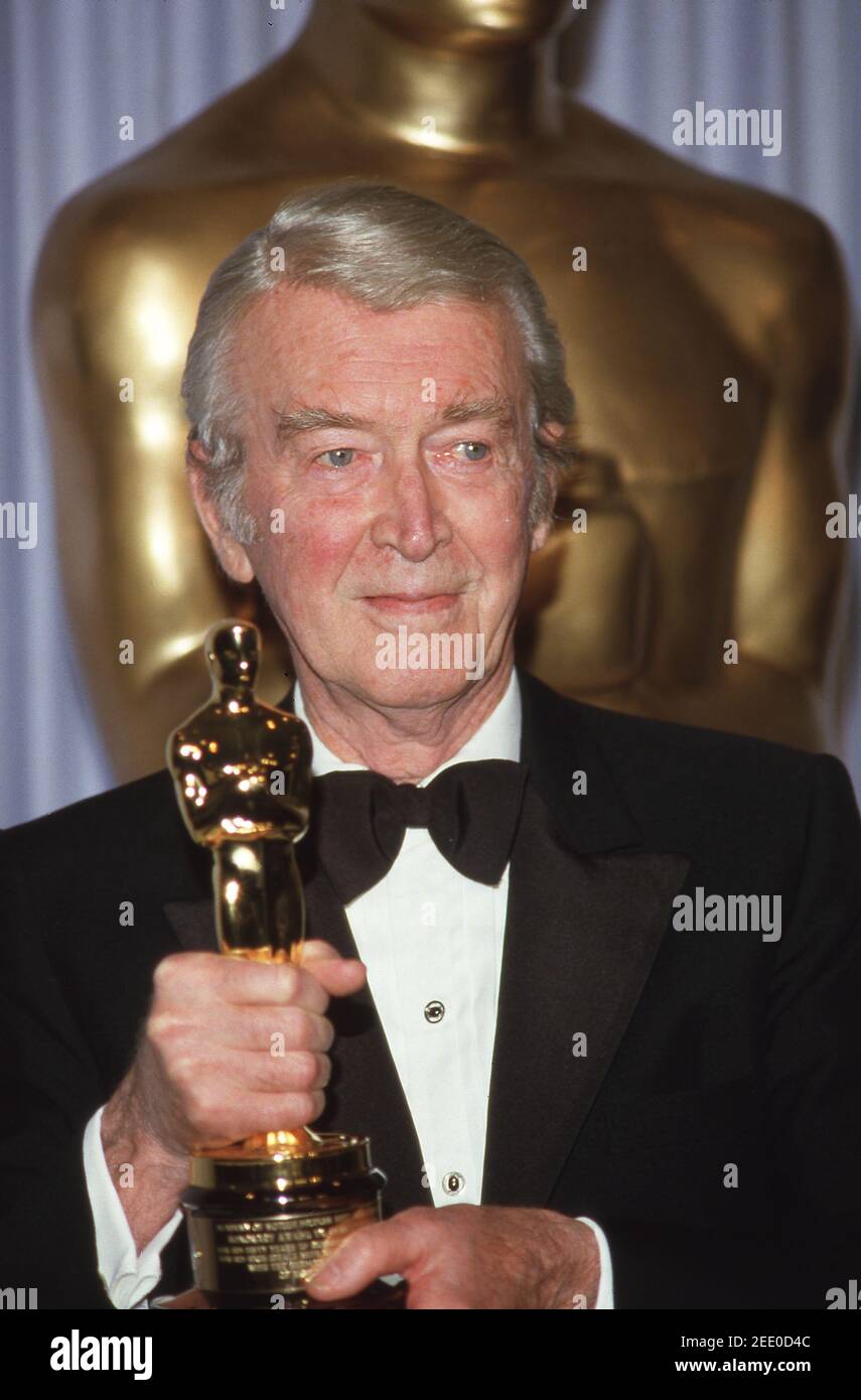 HOLLYWOOD, CA - MARCH 25: James Stewart holds his honorary Oscar March ...
