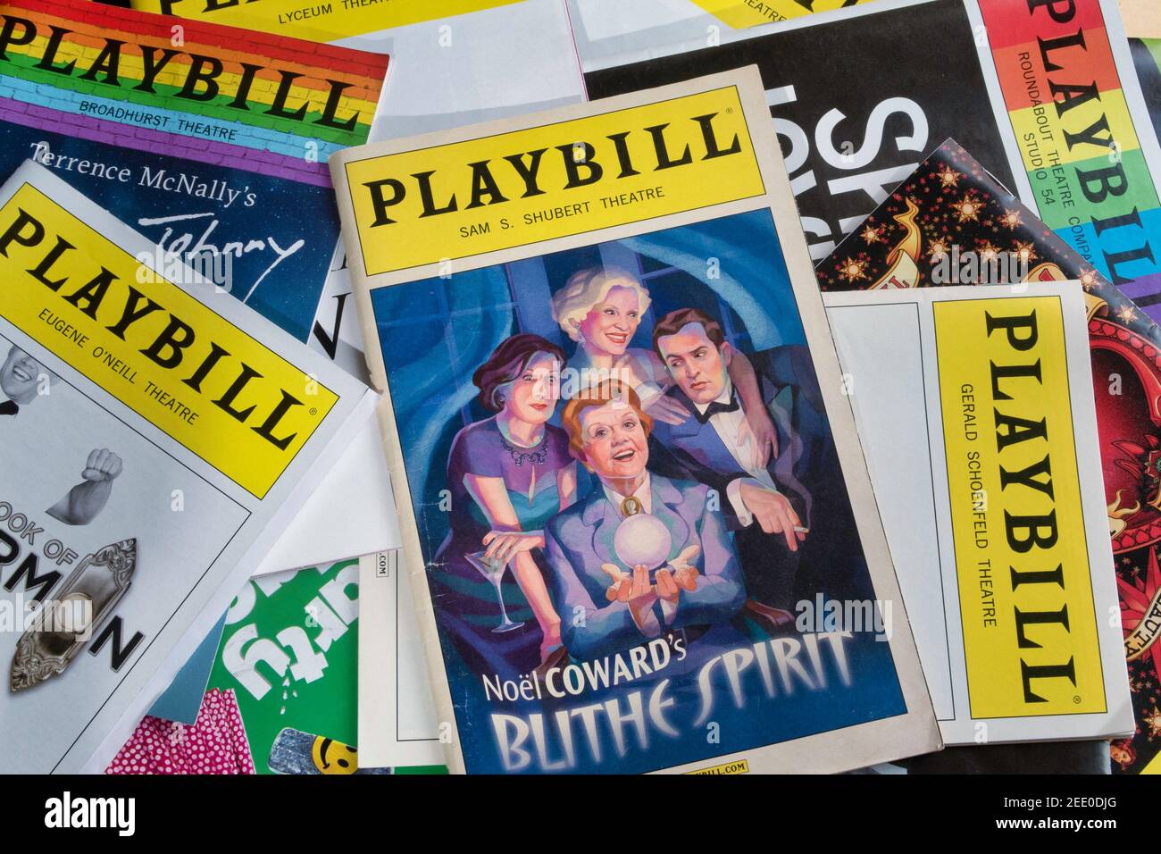 Still Life of Playbills from Broadway Theaters, NYC, USA Stock Photo ...