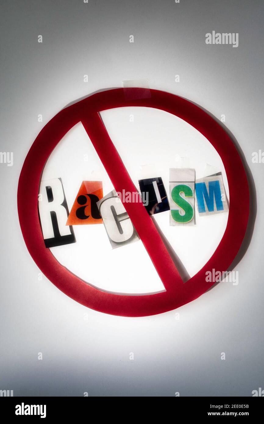 The Concept of "Cancel Racism" using cut-out paper letters in the ...
