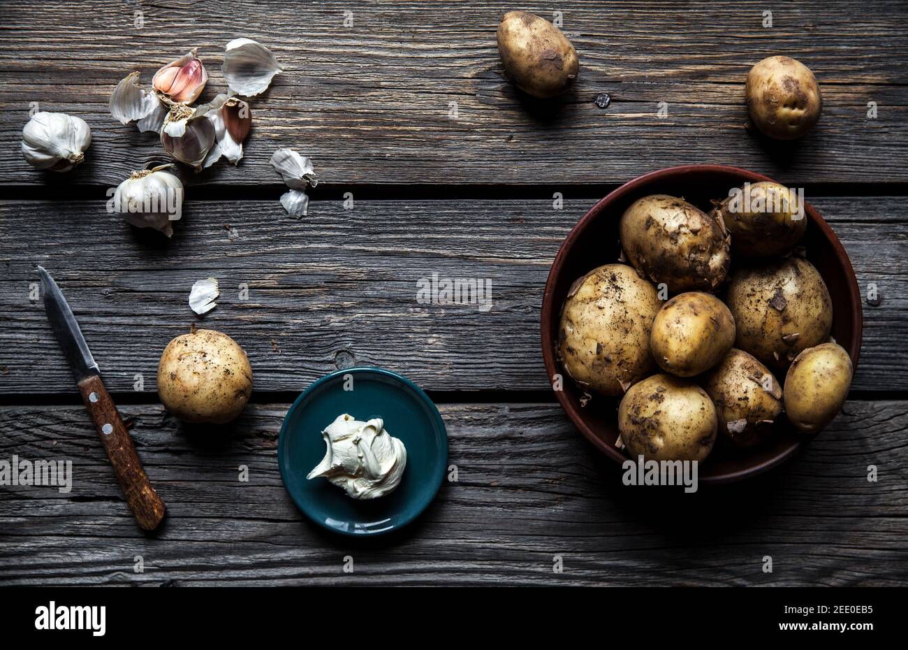Boiled potatoes dill oil hi-res stock photography and images - Alamy