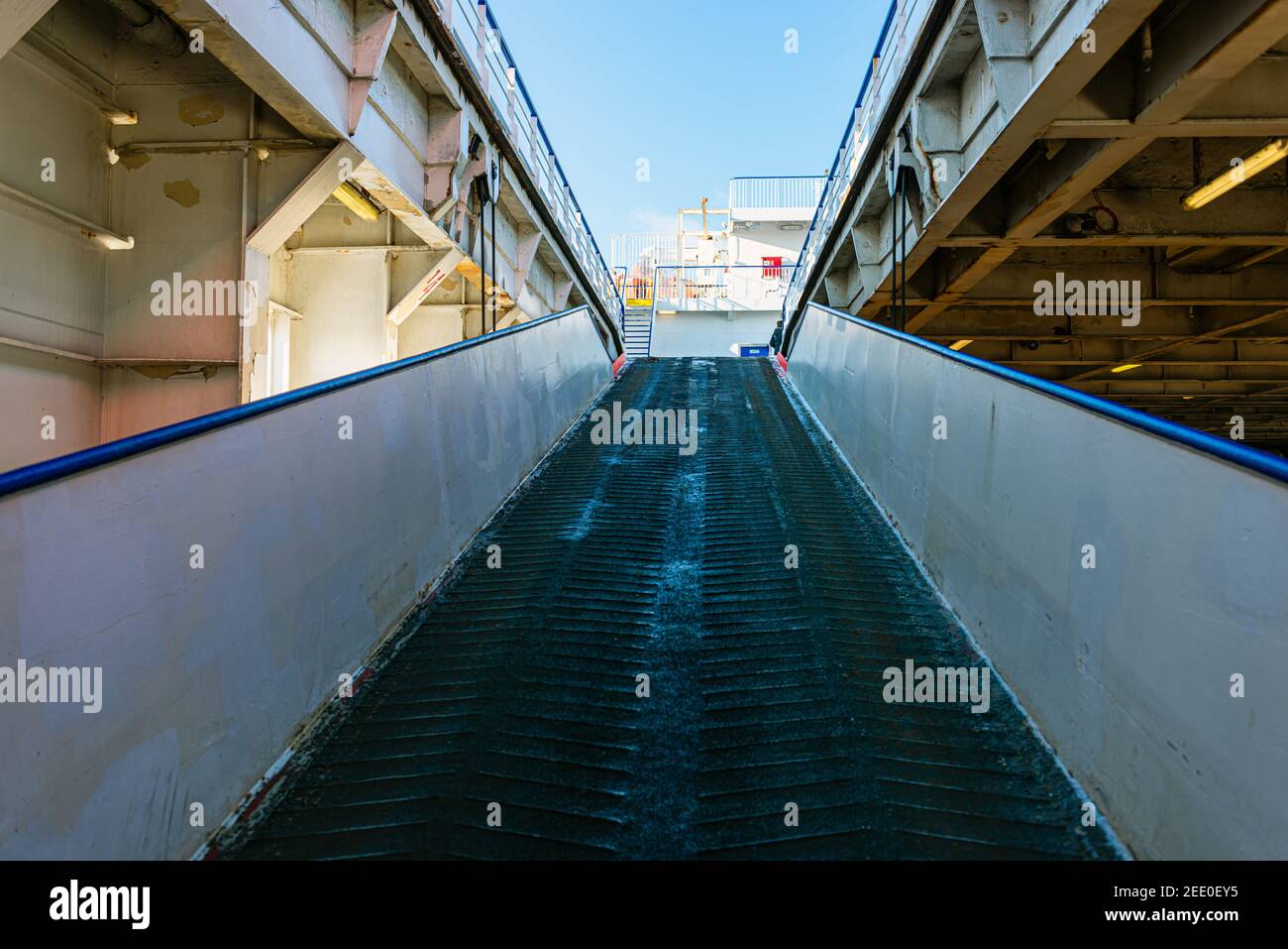 ramp for loading on and off the vehicles from the car transport ferry ...