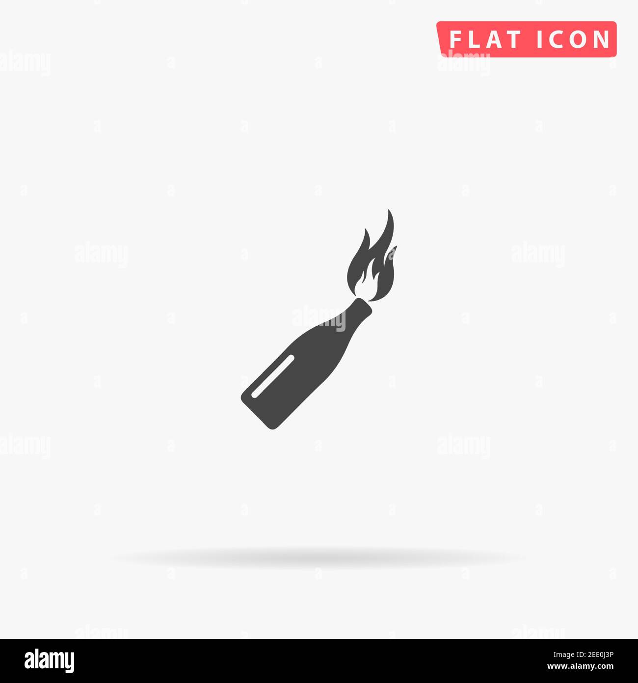 Molotov Cocktail flat vector icon. Hand drawn style design ...