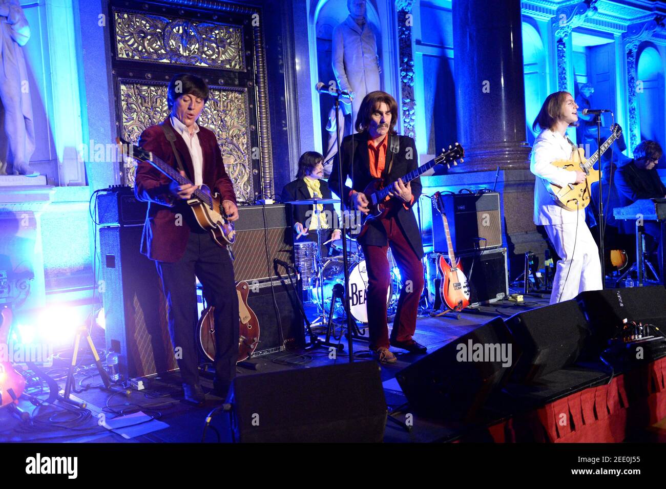 Performing live at St Georges Hall, Liverpool, The Bootleg Beatles are ...