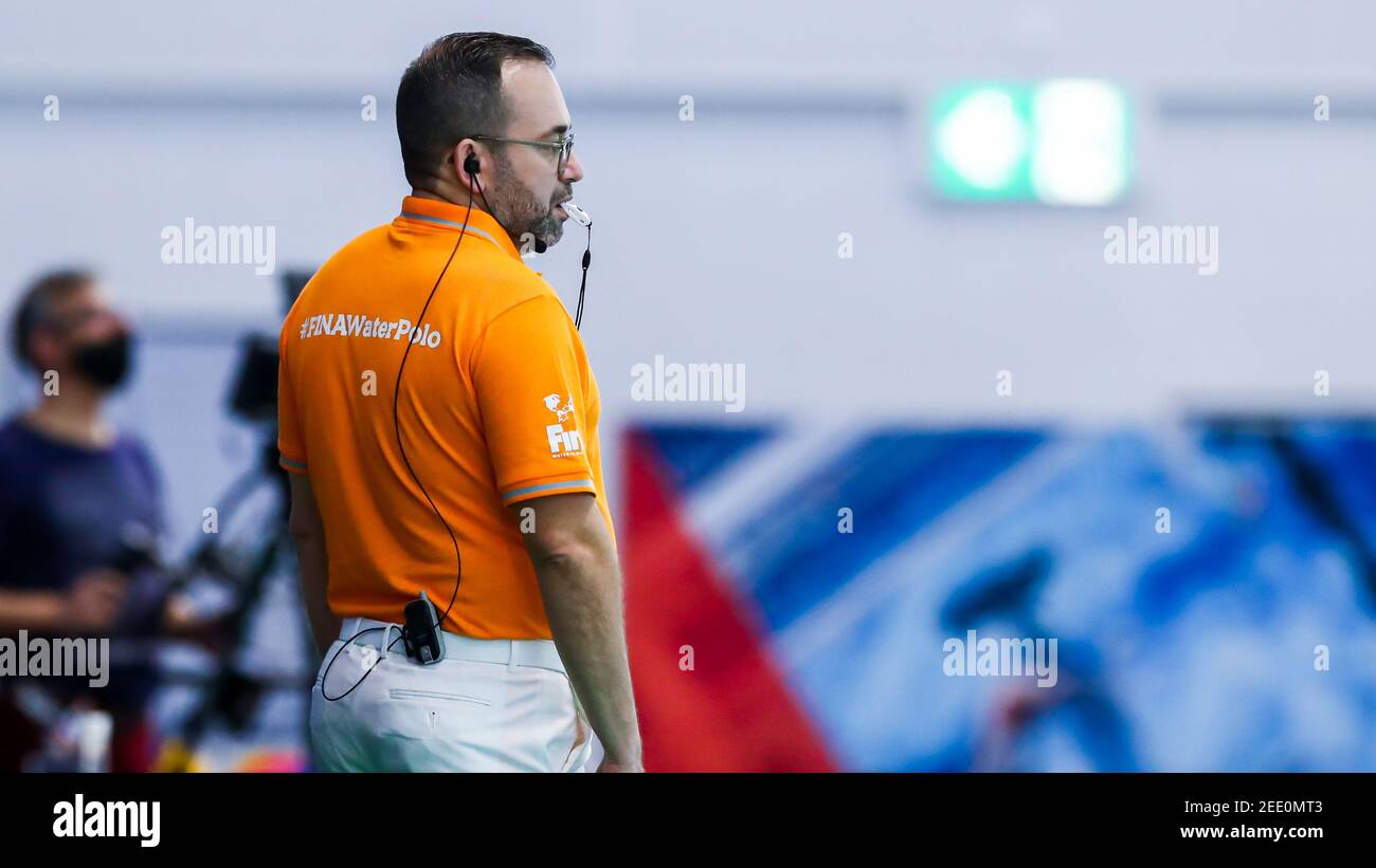 ROTTERDAM, NETHERLANDS - FEBRUARY 15: referee Adrian Alexandrescu (ROU ...