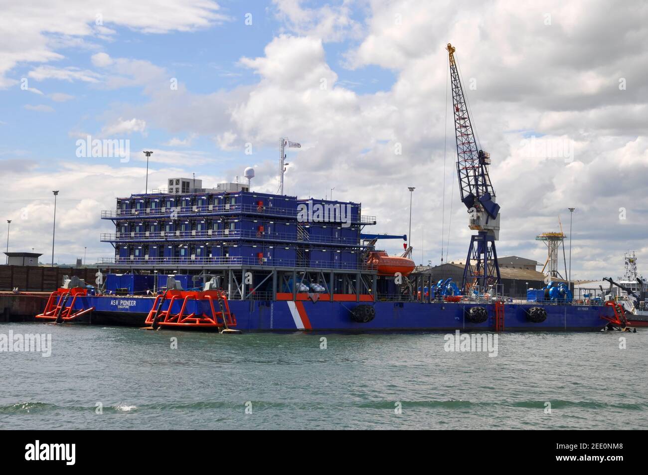 offshore support vessel ASV Pioneer in port at Hartlepool,County Durham ...