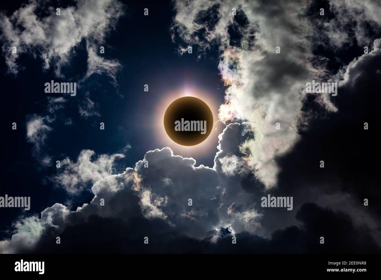 Eclipse of the Sun in the Abstract Dark Storm Clouds Stock Photo - Alamy