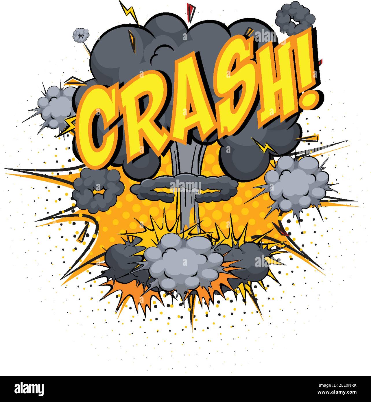 Word Crash on comic cloud explosion background illustration Stock ...