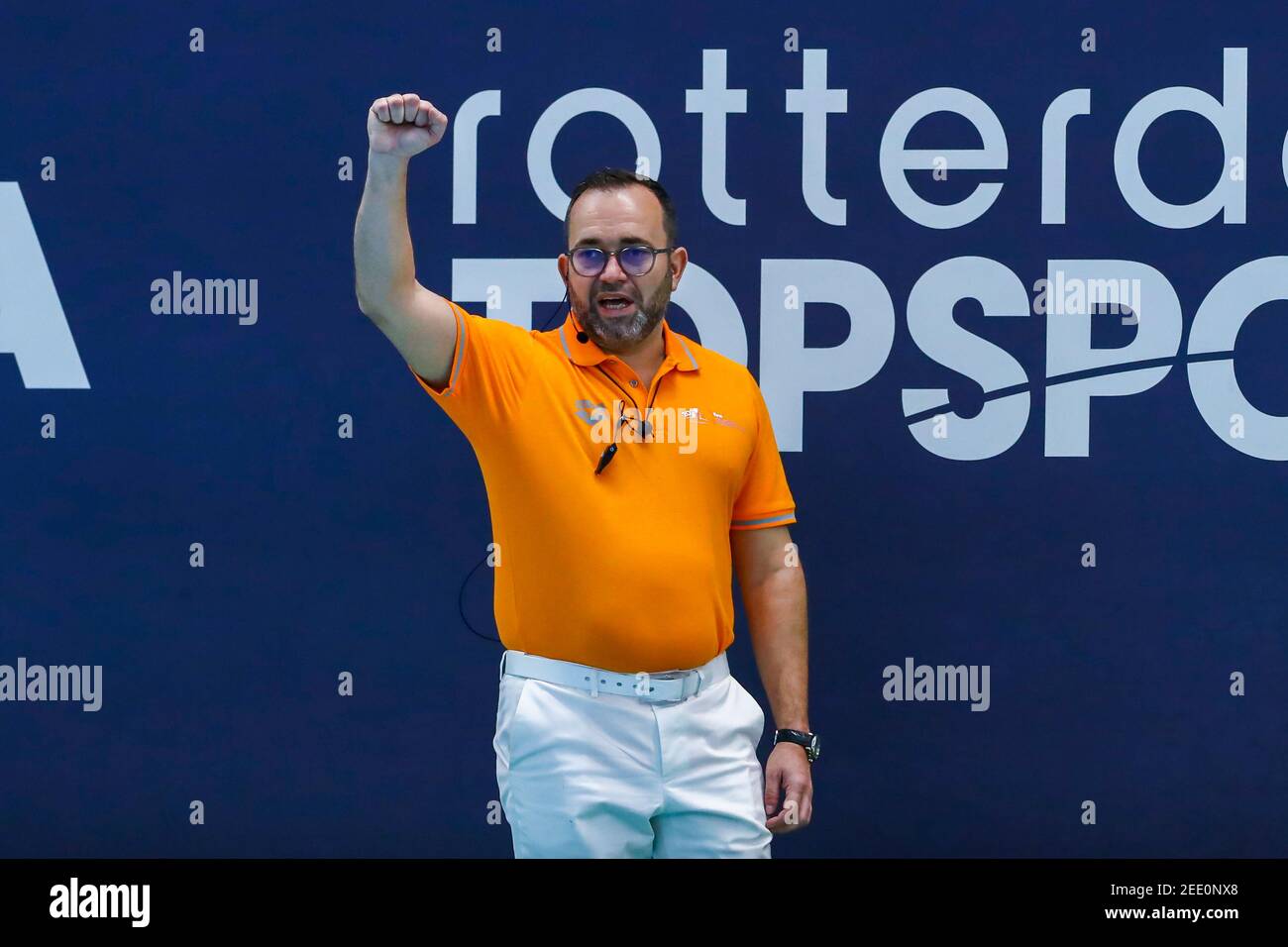 ROTTERDAM, NETHERLANDS - FEBRUARY 15: referee Adrian Alexandrescu (ROU ...
