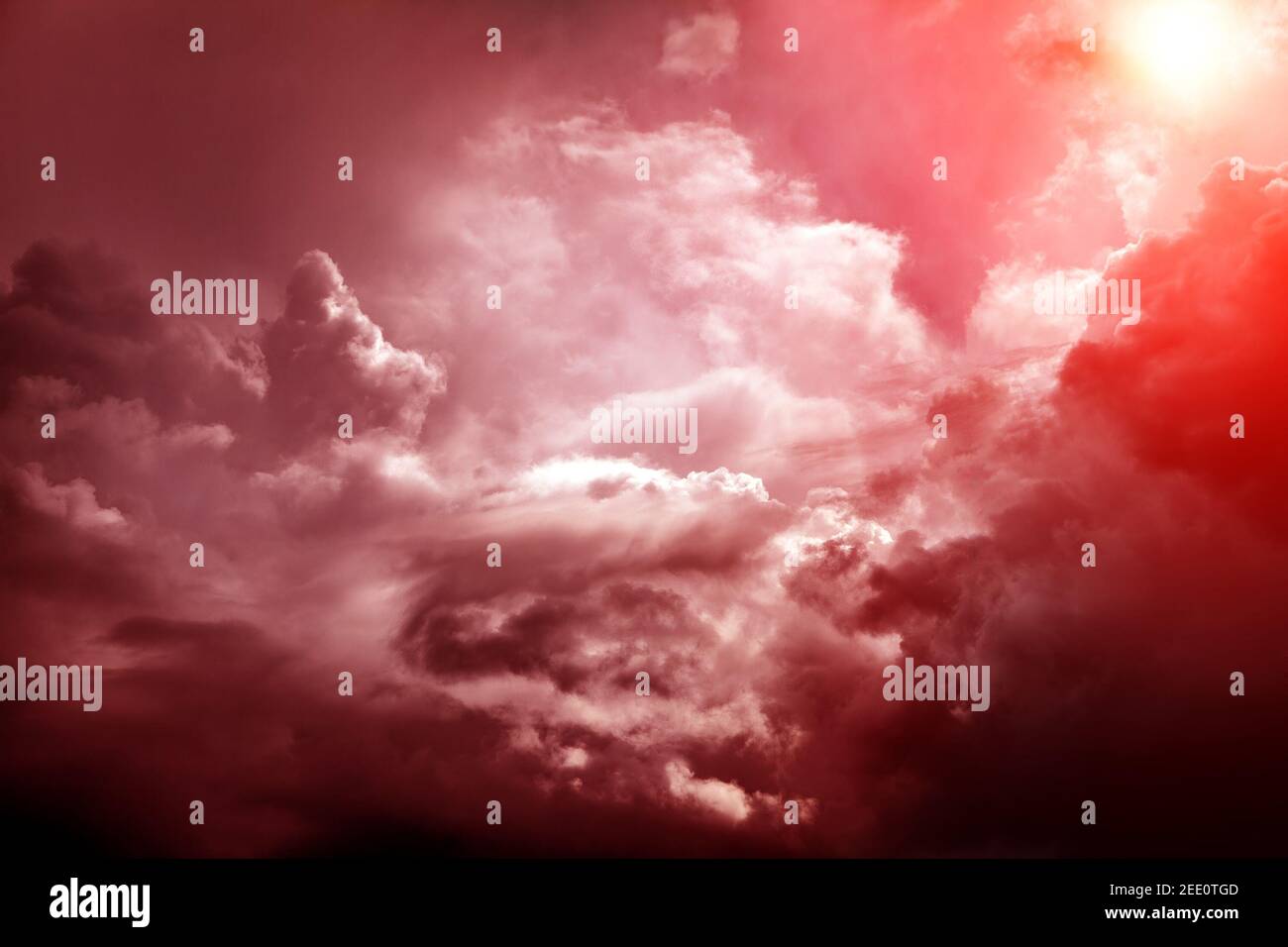 Sunlight in the Red Dramatic Clouds Area Stock Photo - Alamy