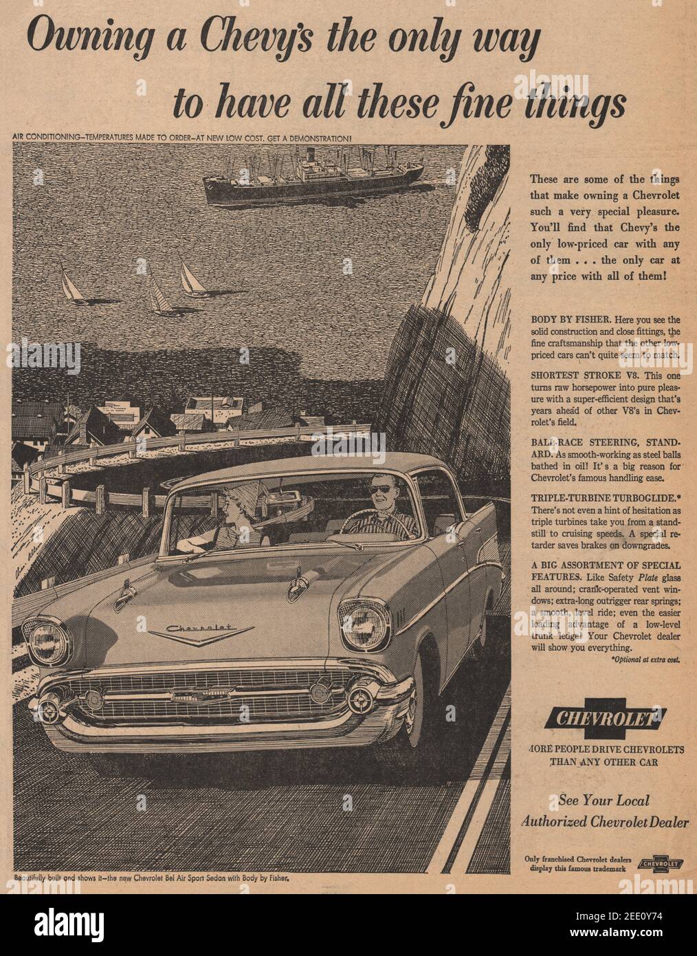 1957 chevrolet advertisement hi-res stock photography and images - Alamy