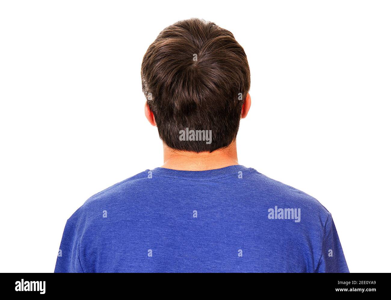 Young Man Rear View on the White Background Stock Photo - Alamy