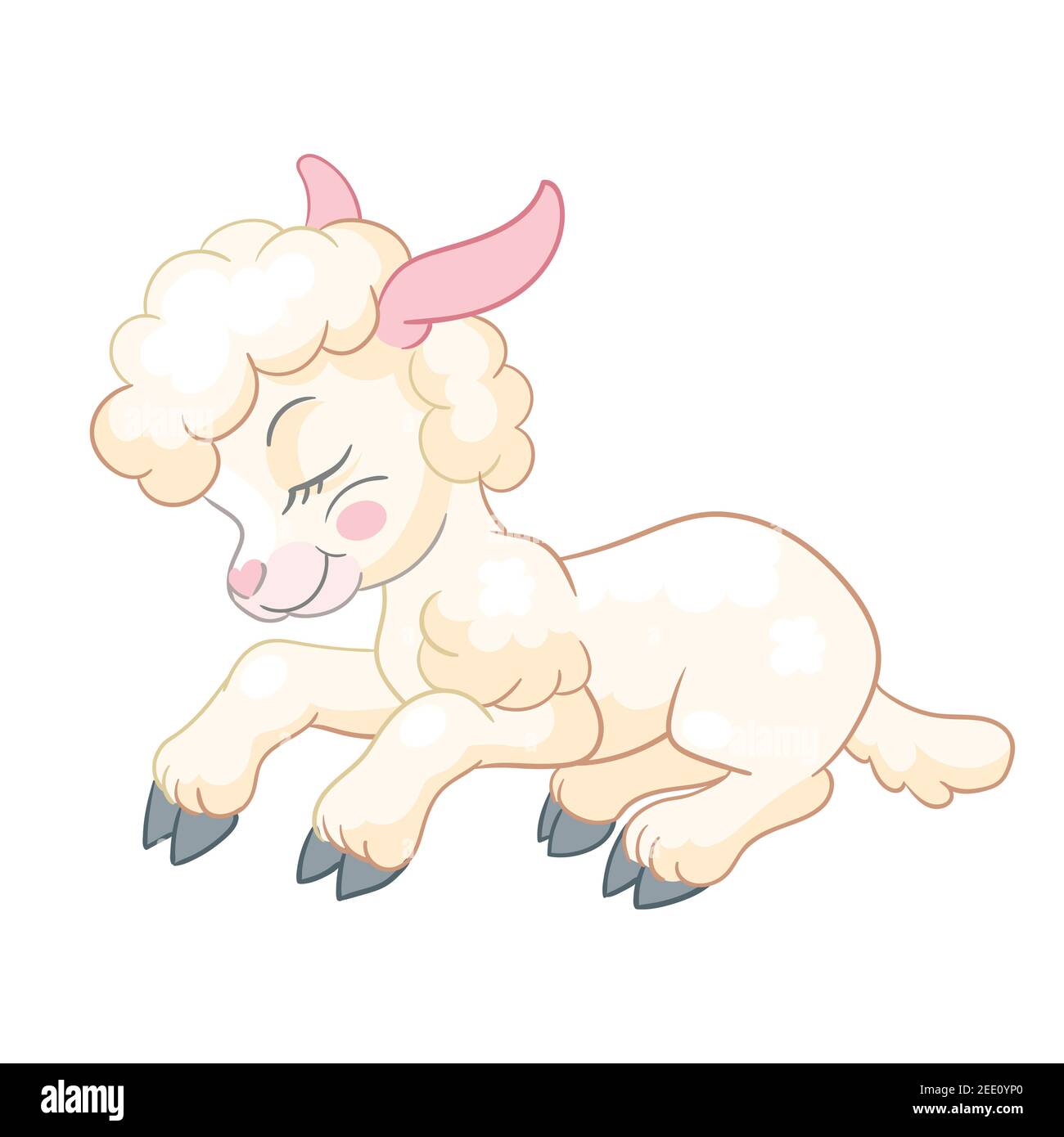 Little lamb on white Stock Vector Images - Alamy