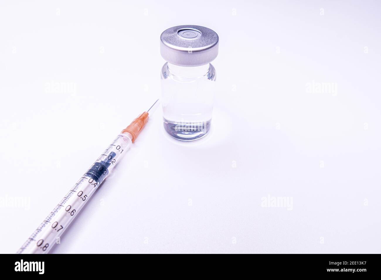 Medicine bottle for injection. Medical glass vials and syringe for ...