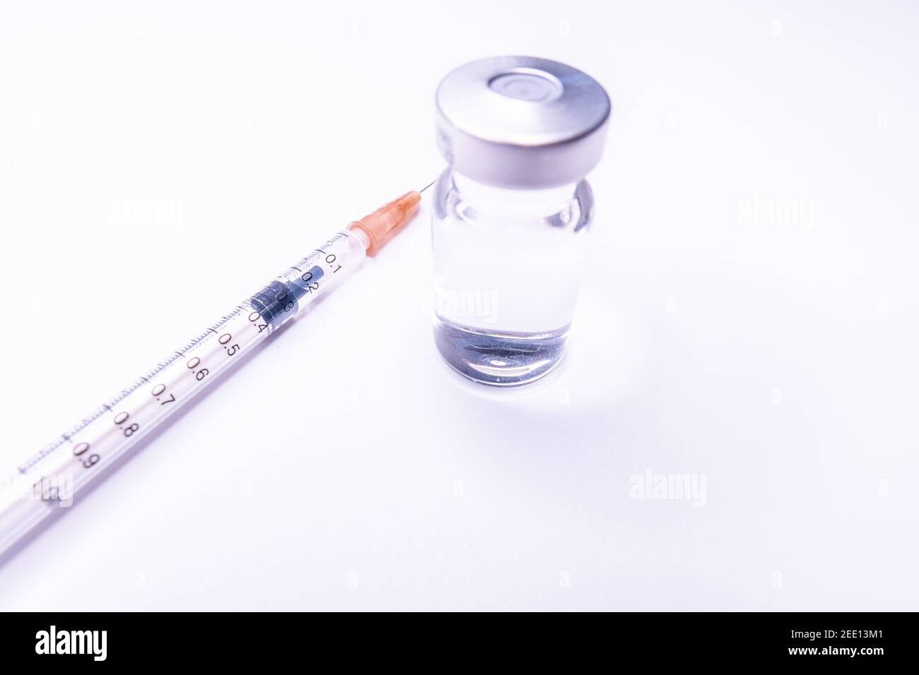 Medicine bottle for injection. Medical glass vials and syringe for ...