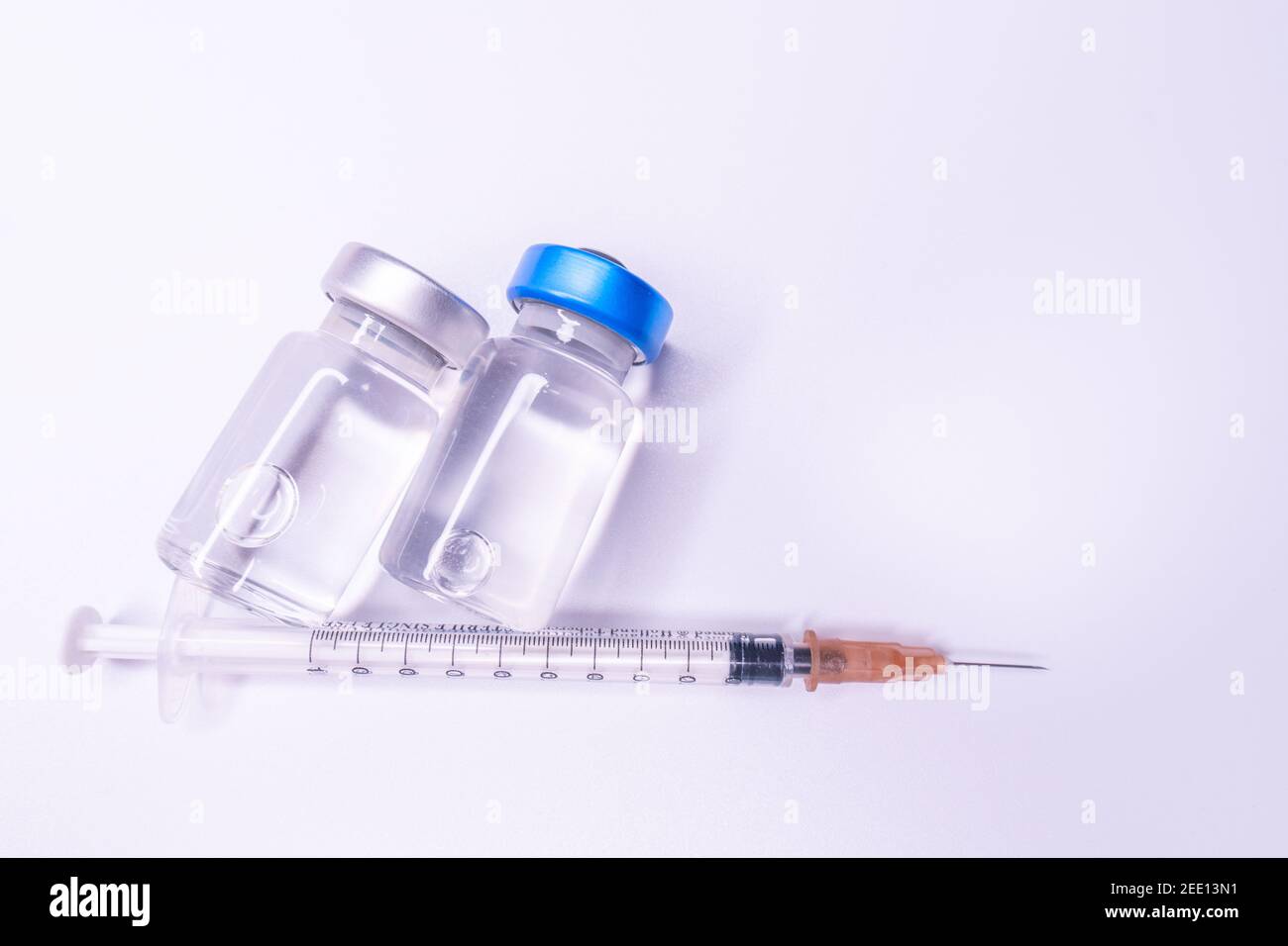 Medicine bottle for injection. Medical glass vials and syringe for ...