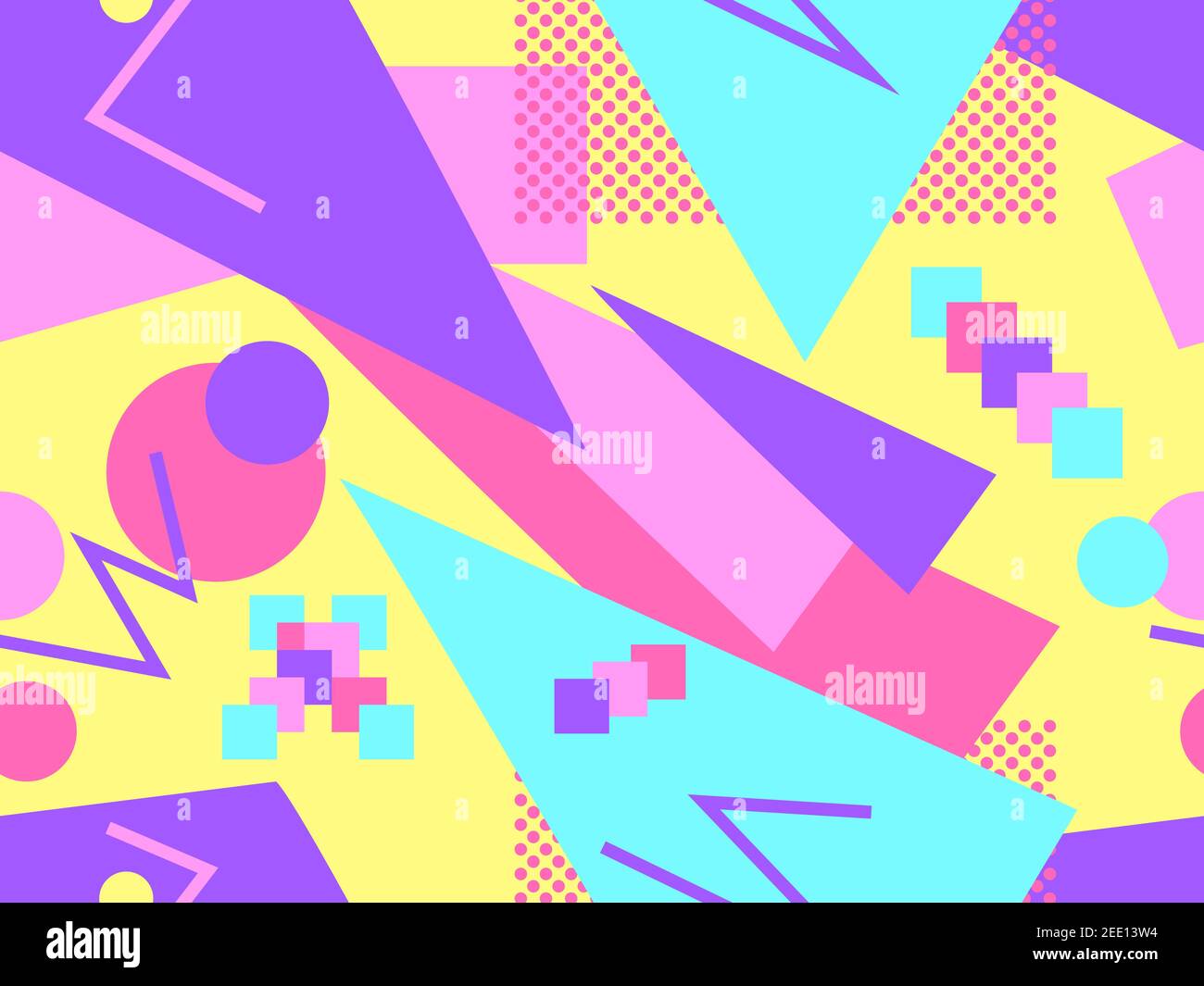 Memphis seamless pattern. Geometric elements memphis in the style of 80 ...