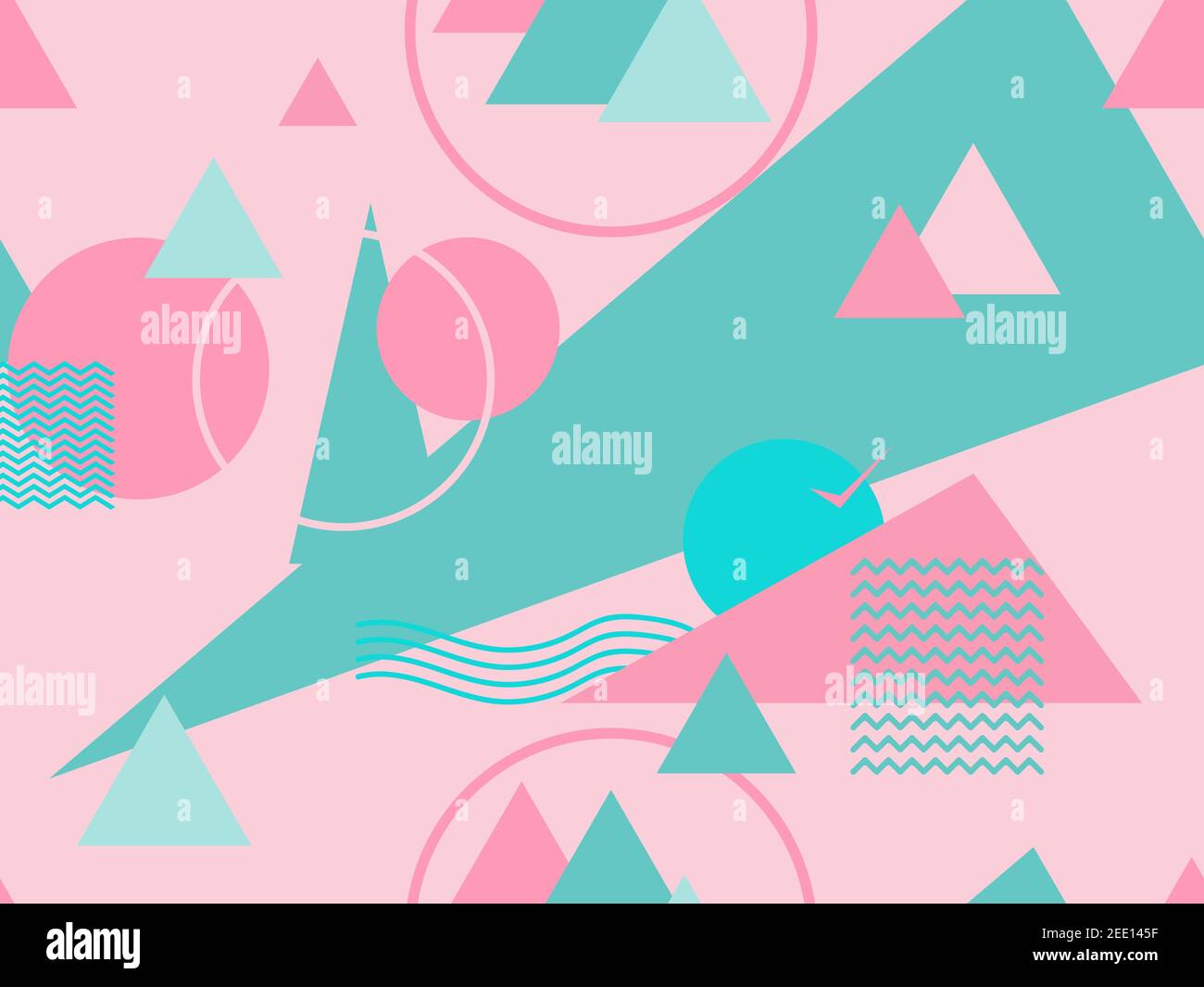 Memphis seamless pattern. Geometric elements memphis in the style of 80 ...