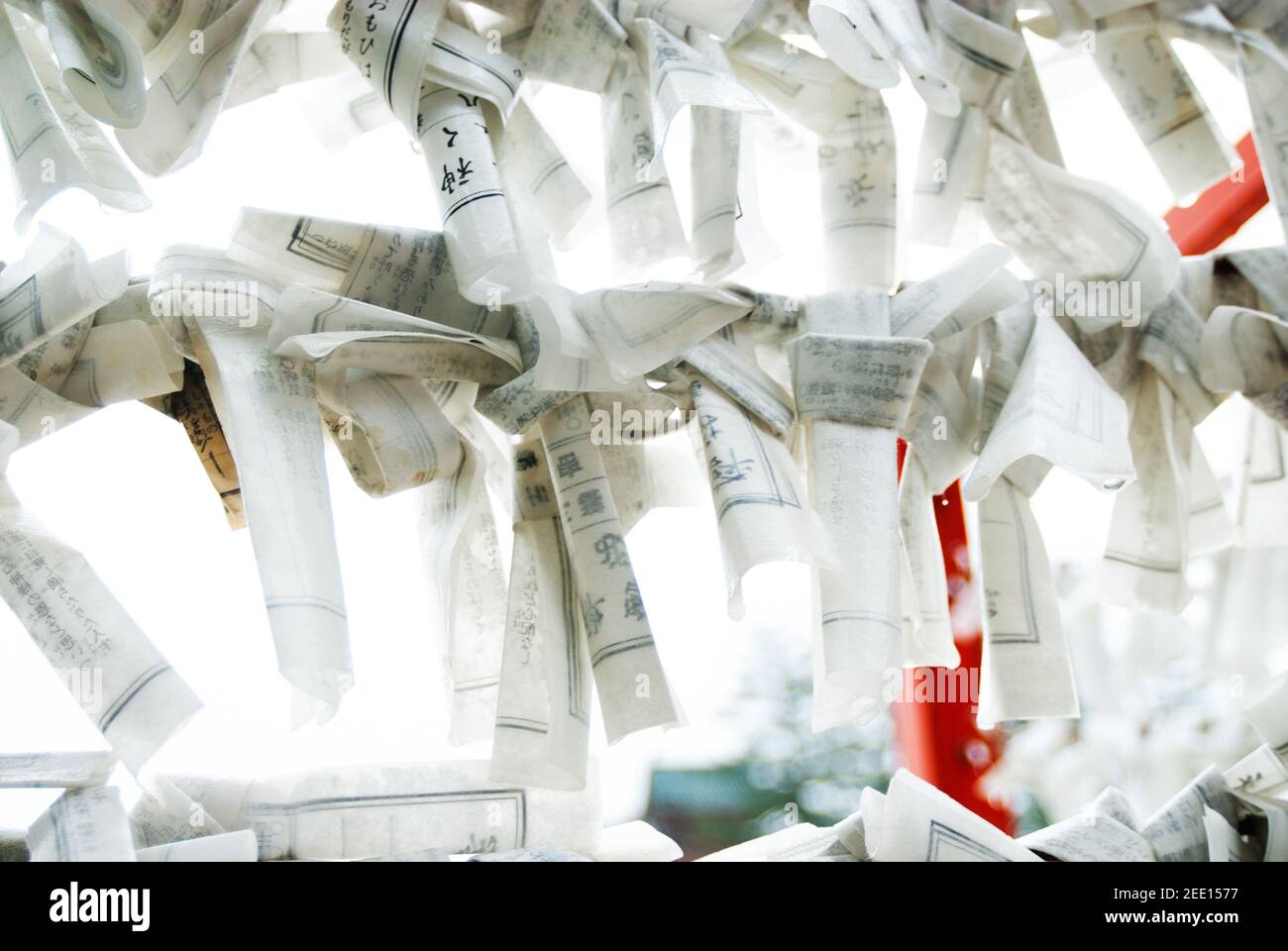 Prayer papers outside a temple in Kyoto, Japan, Asia Stock Photo - Alamy
