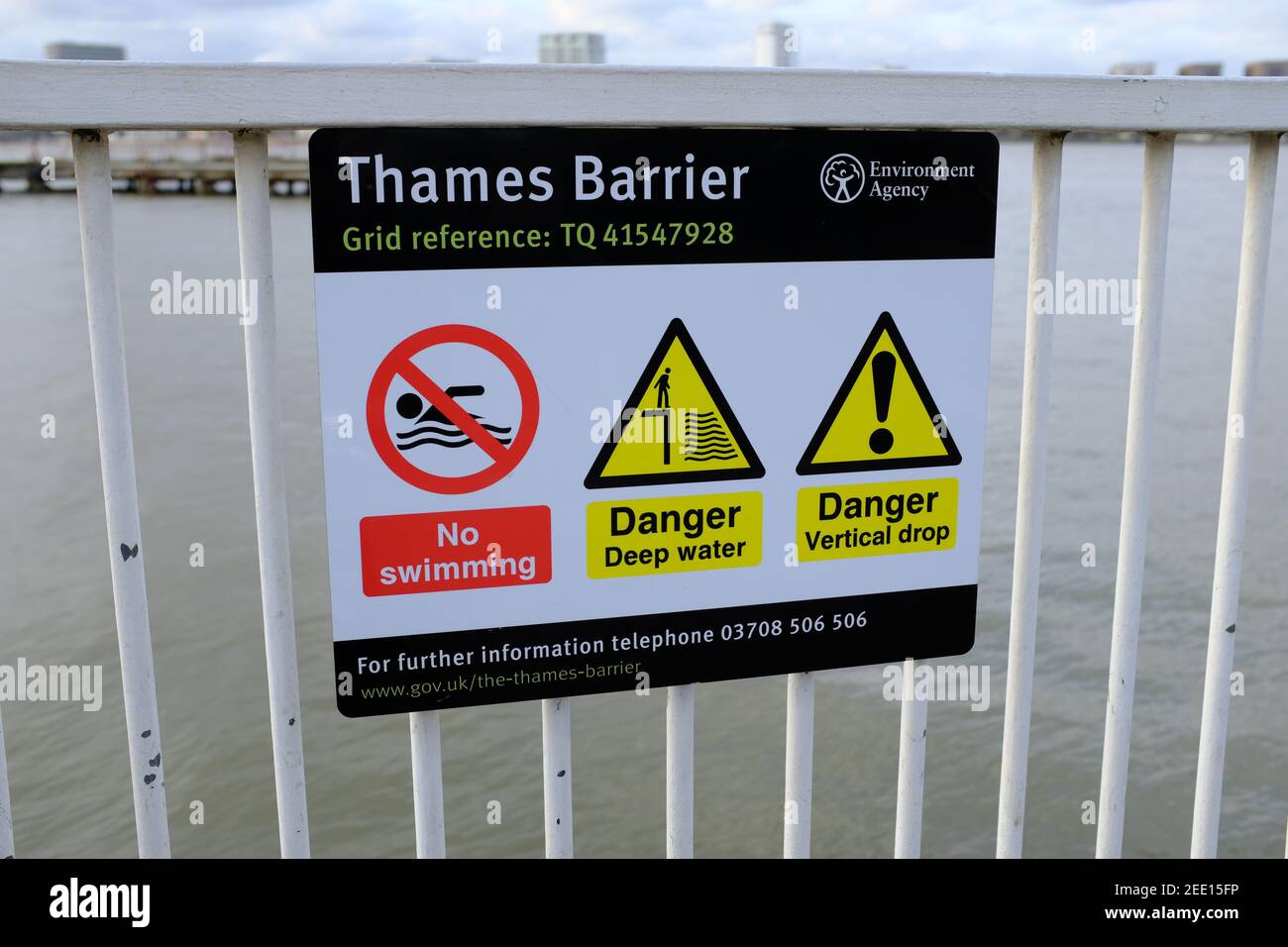 Environment Agency Warning Sign Danger High Resolution Stock ...
