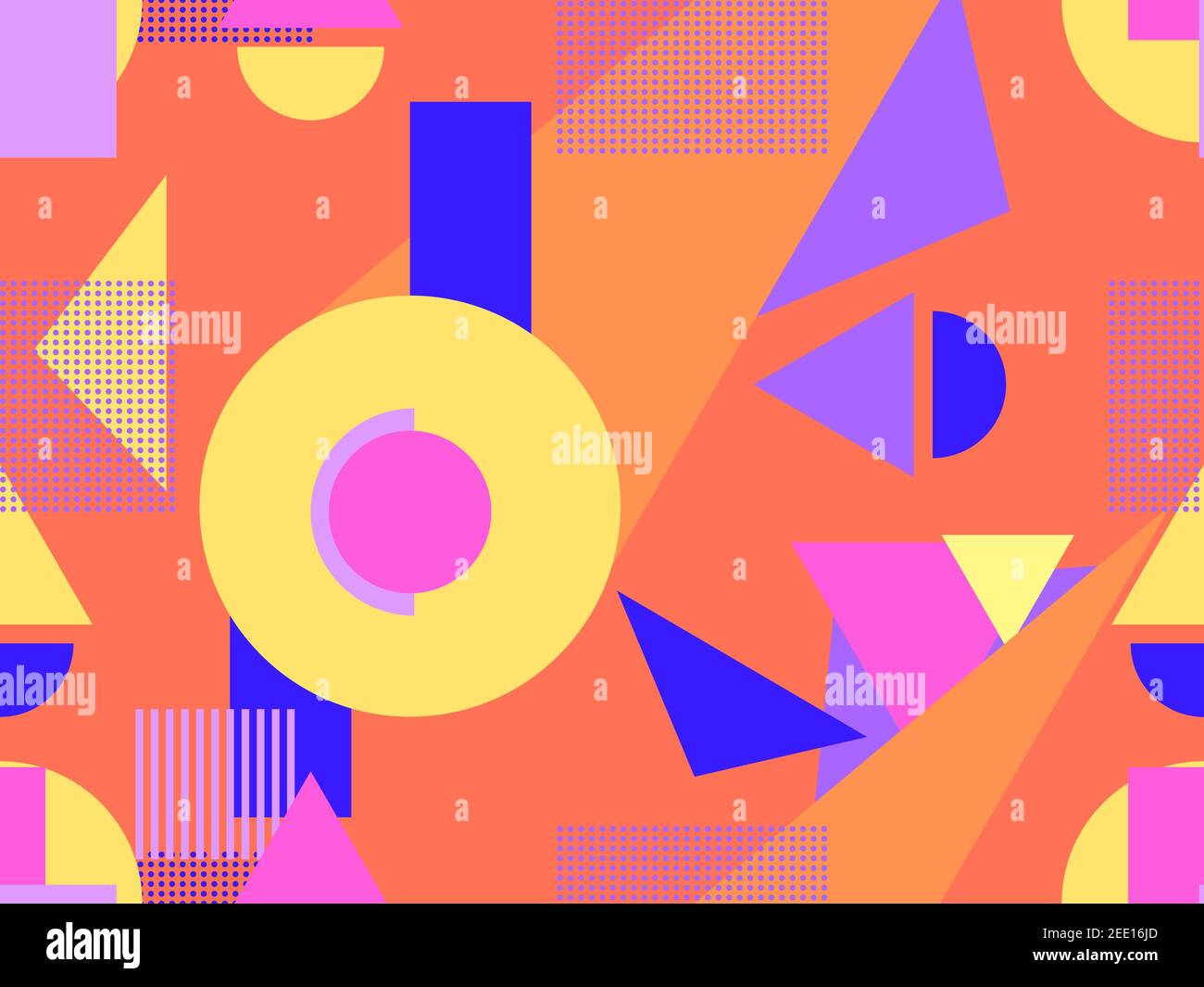 Memphis seamless pattern. Geometric elements memphis in the style of 80 ...