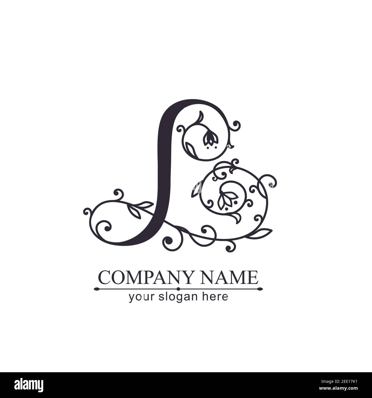 Floral font letter l Cut Out Stock Images & Pictures - Alamy